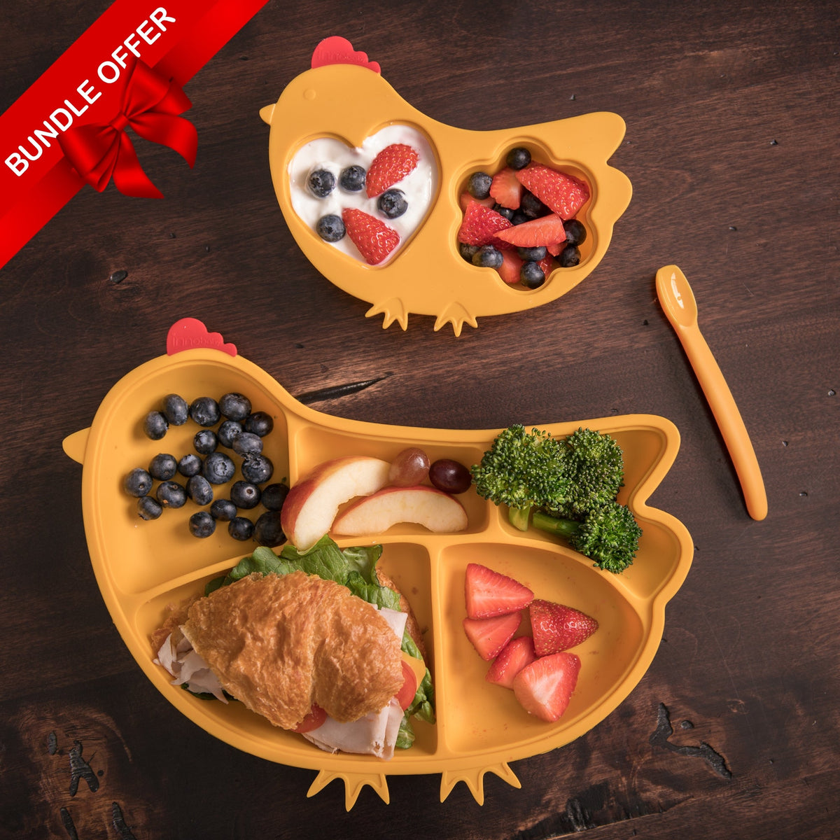 Smart Start Feeding Bundle – Silicone Spoons, Chicken Steamer & Suctio – innobaby