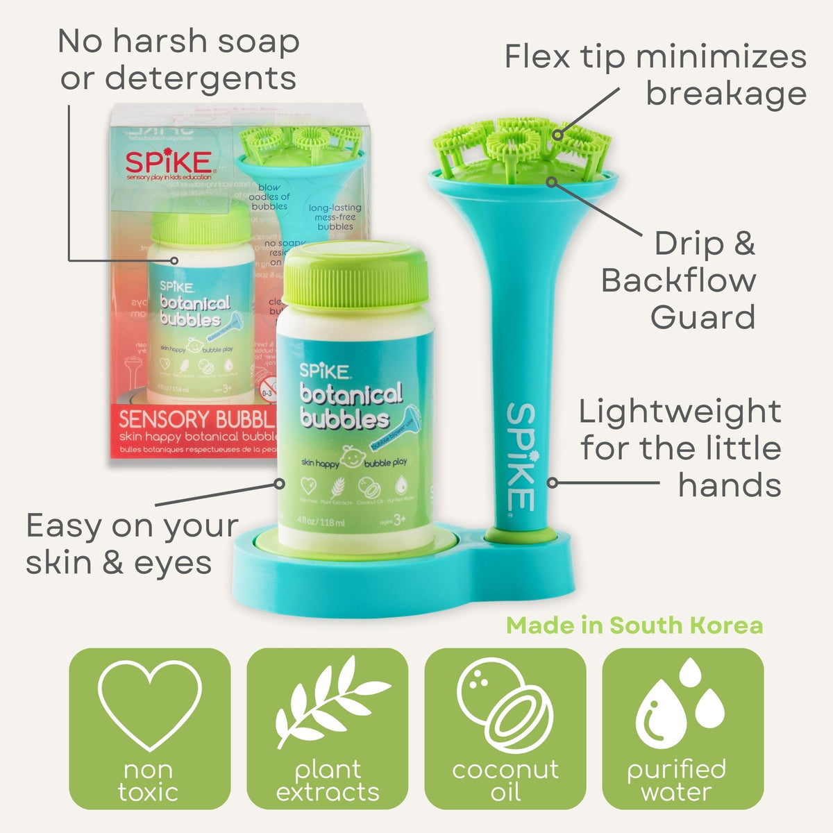 Sensory Bubble Play Skin Happy Botanical Bubbles & Blower Set – innobaby
