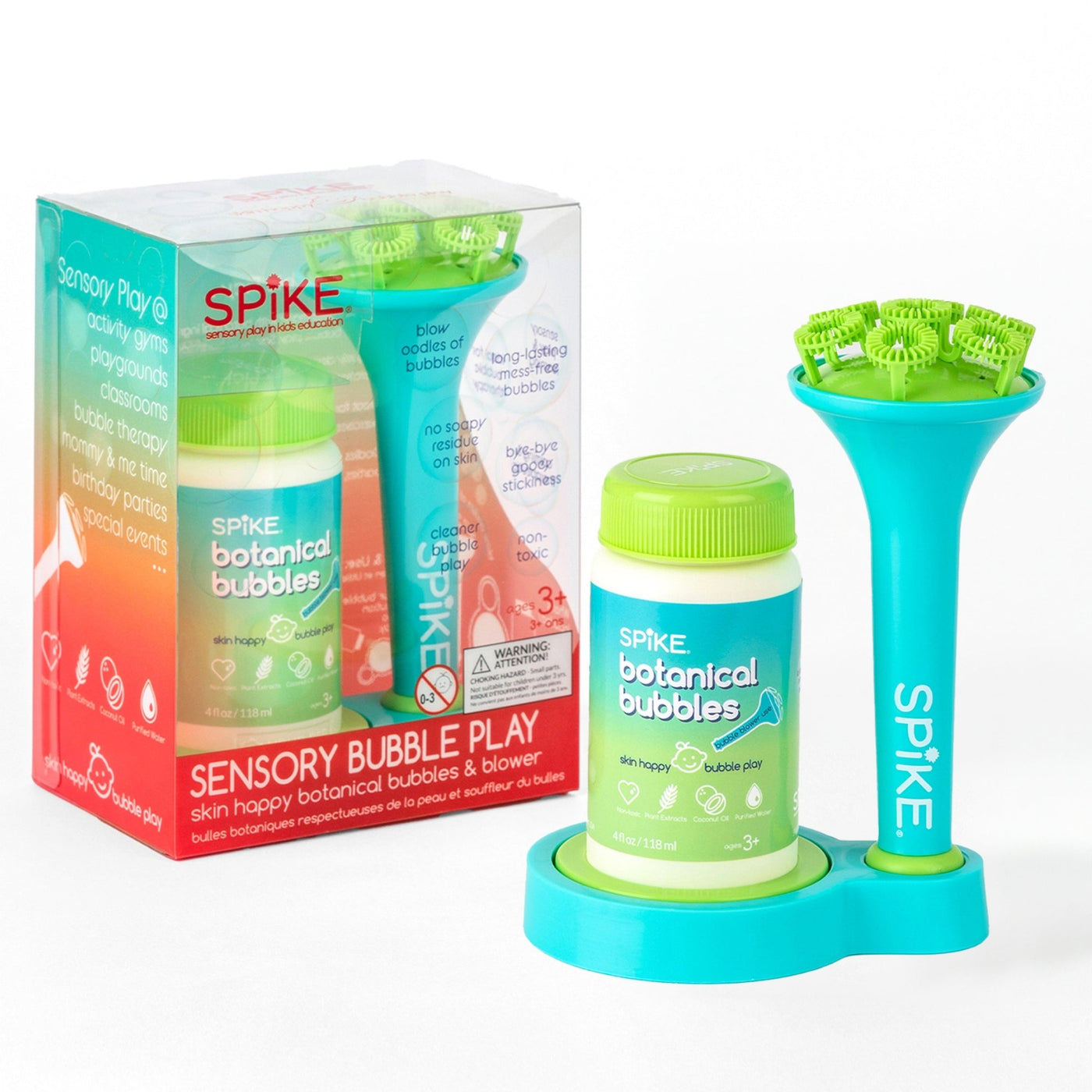 Sensory Bubble Play Skin Happy Botanical Bubbles & Blower Set – innobaby